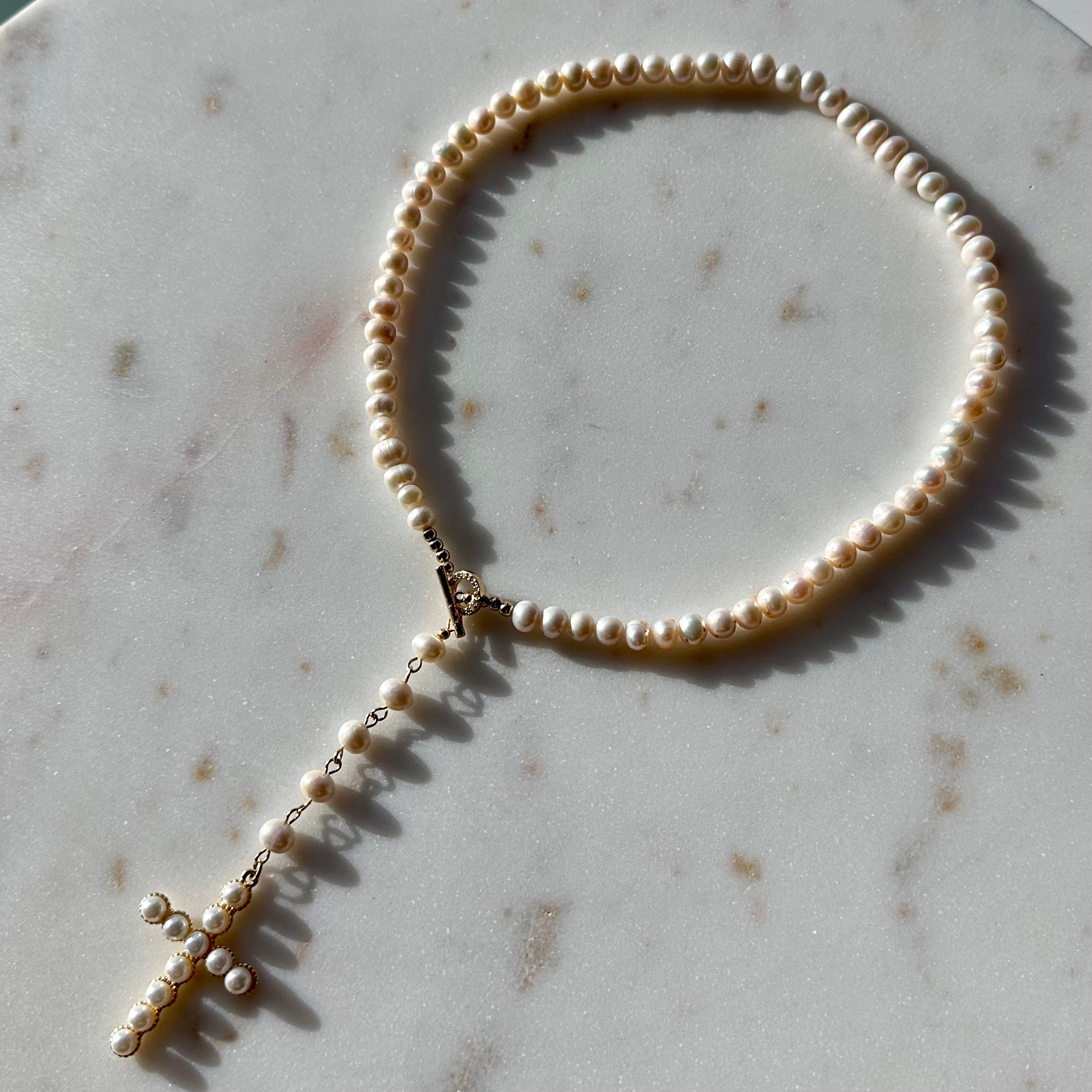 Rosary Lariat Necklace – Ocean Creations